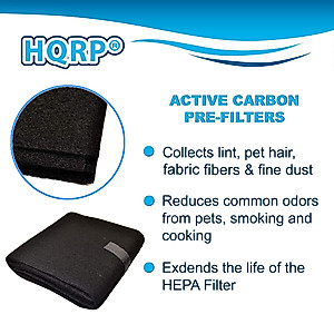 HQRP Cut-to-fit Carbon Pre-Filter Compatible with Honeywell HPA300, 50100, 50150, 50250-S, 17000-S, 50255, 50300, 51360, 51376, 51500, 51771 models