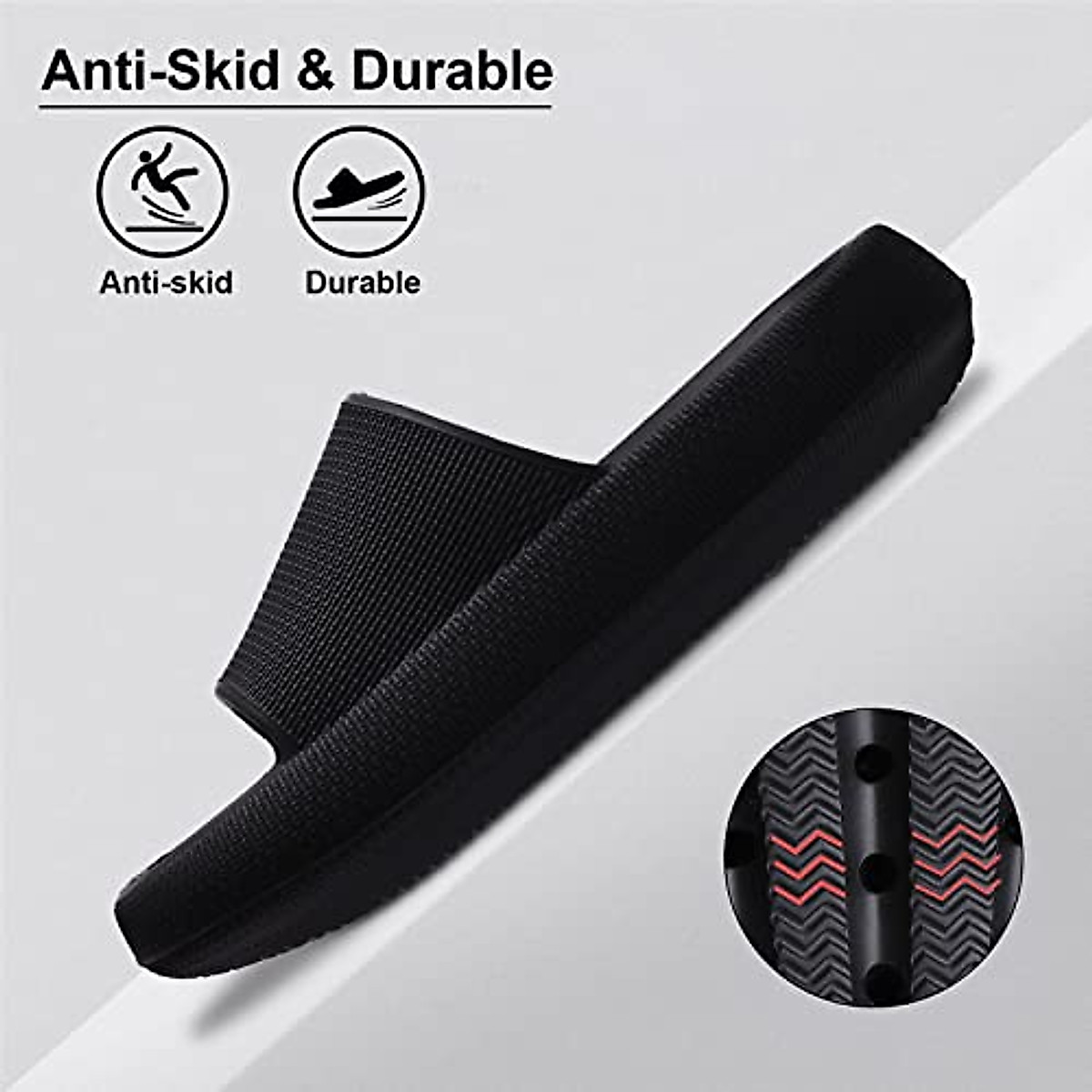 Evshine Pillow Sandals Slides for Women Men Squishy Platform Shower Shoes