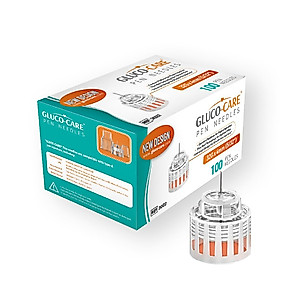 GLUCO-CARE Pen Tips 32G x 5/32’’ (4mm), Universal Fit, Optimal Skin-Contact Base for Comfort, Sterile, 100/bx