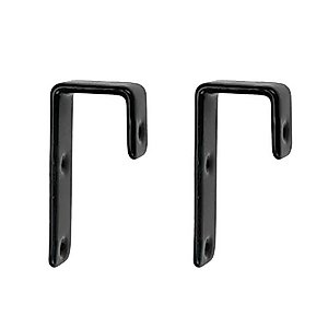 Geesatis 2 Pcs Bed Ladder Hooks Utility Hooks Hanger J Hooks Heavy Duty Metal PVC Coated for Bed Decoration Hook Tool, with Mounting Screws, Black, Length 25 mm