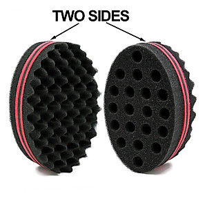 BEWAVE Big Holes Barber Hair Brush Sponge Dreads Locking Twist Afro Curl Coil Wave Hair Care Tool, 2 Pcs with 1 Pc Hair Pick