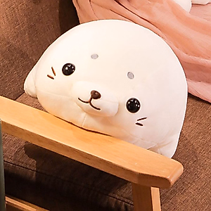 CAZOYEE Soft Seal Plush,Cute Seal Stuffed Animal,Chubby Snuggle Seal Sea Animal Plush Pillow,Cuddly Gift for Kids Children Baby Girls Boys Toddlers,Creative Plush Seal Decoration,19.6”