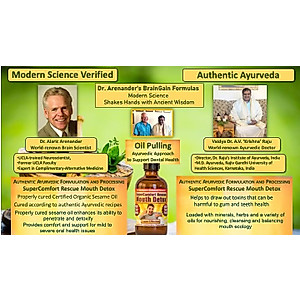 Gum Disease Help! Gum Recession Help! -Organic Mouth Detox & Oil Pulling - AyurVeda Formula - Helps Toothaches, Gingivitis, Pain, Root Canal, Bleeding, Sensitivity, Inflammation