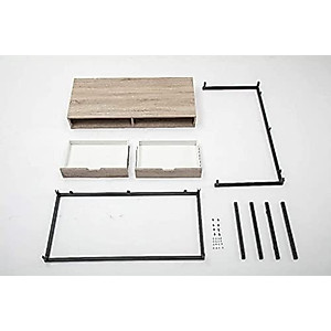 Bonzy Home Office Computer Desk with Drawer Student Writing Study Table 43 inches for Bedroom Dormitory Walnut Black