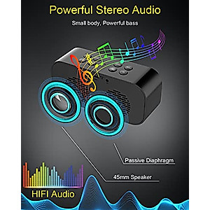 AFK Alarm Clock for Bedroom/Office,Digital Clock with Bluetooth Speaker,Small Alarm Clock for Heavy Sleepers Adults/Teens with Dual Alarms,Mirror LED Display,Hands-free Calling.(12H Format)