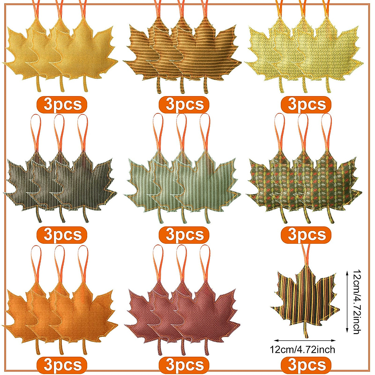 Tudomro 27 Pcs Fall Tree Decoration Thanksgiving Tree Ornaments 3D Felt Maple Leaf Ornaments Pumpkin Hanging Ornaments Fall Decoration for Home Autumn Party(Maple Leaf Style)