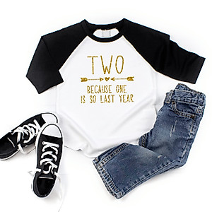 Bump and Beyond Designs Second Birthday Girl Shirt, Two Year Old Girl Birthday Outfit (Pink/Gold 24 Months)