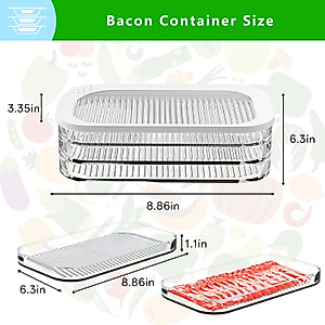 Japanese Lunch Meat Container for Refrigerator, 3 Layers Deli Meat Container for Fridge, Stackable Cold Cuts Storage Containers for Fridge, Deli Meat Container with Lid for Meat, Cold Cuts, 1 Pack