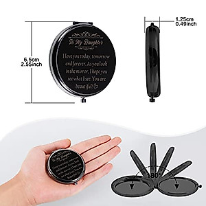 Sophauteem Daughter Gift Compact Mirror from Mom Dad Bride Makeup Mirror for Her Teen Girls Daughter in Law Unique Wedding Birthday Valentines Day Graduation Christmas Mother's Day Stocking Stuffers