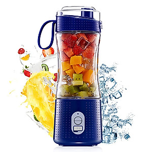 Irfora Portable Blender for Shakes and Smoothies Size Single Serve Travel Fruit Juicer Mixer Cup with Reable 4000mAh USB Reable Battery Small Electric Individual Mini Blender for Juice