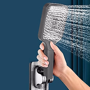 High Pressure Handheld Shower Head with 3 Spray Settings and On/Off Pause Detachable Shower, 300 Holes Water Saving Showerhead #X