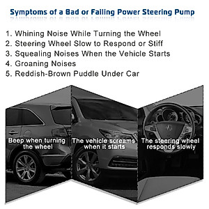 Power Steering Pump Replacement For Compatible with 2008 2009 2010 2011 2012 Honda Accord 2.4L Power Assist Pump Replace # 21-5495
