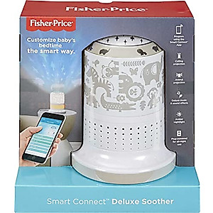 Fisher Price Baby Sound Machine Smart Connect Deluxe Soother with Customizable Music, Timers & Light Projection