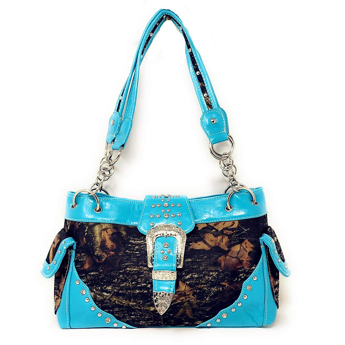 Premium Women's Camouflage Buckle Shoulder Handbag Wallet in Multi-Color (Hot Pink)