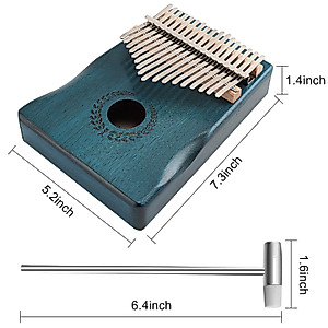 PLLTMU Kalimba Thumb Piano 17 Key Kalimba 17 Key Kalimba with Tune Hammer and Study Instruction,Mbira Thumb Piano,Kalimba Thumb Piano,Gift for Kids,Handmade with Mahogany and Ore Steel Bars