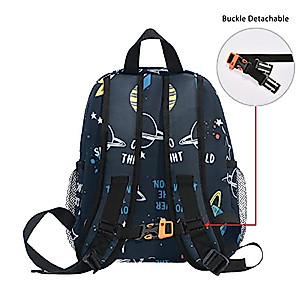 Kids Backpack for boys Space Rocket Planet Toddler Bags Children Preschool Kindergarten Small Chest Strap 3-8 Years Old