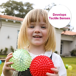 Edushape Sensory Balls for Baby - 4” Transparent Color Baby Balls That Help Enhance Gross Motor Skills for Kids Aged 6 Months and Up - Pack of 4 Vibrant Colorful and Unique Textured Balls for Baby