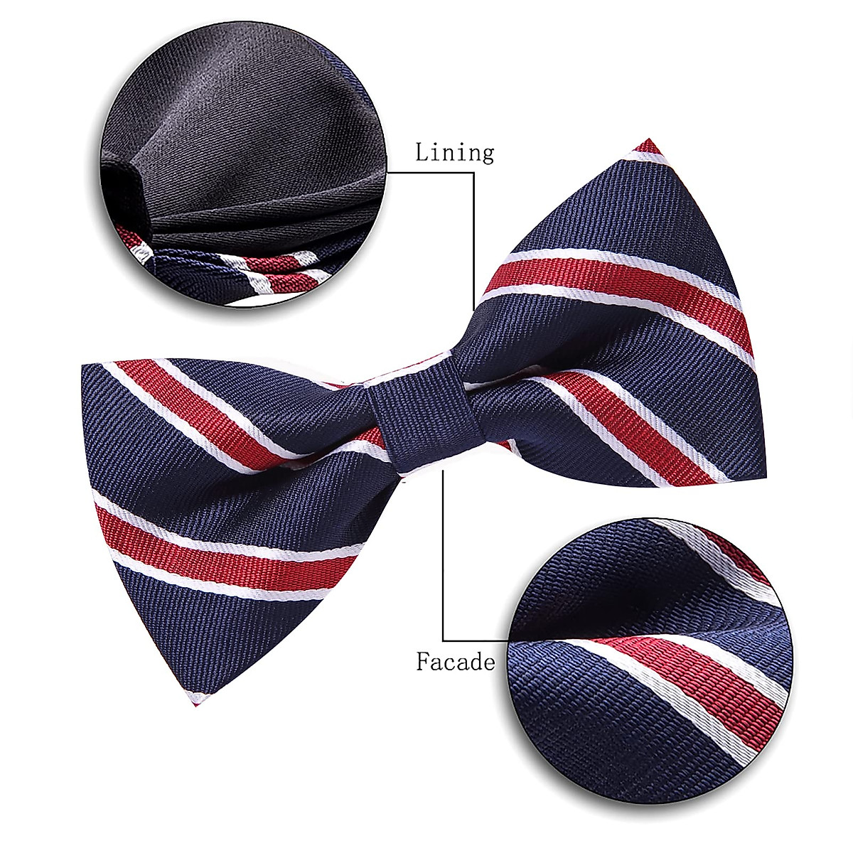 AUSKY 8 PACKS Elegant Adjustable Pre-tied bow ties for Men Boys (Mixed color)