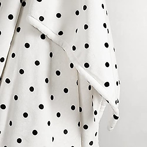 Kingole Flannel Fleece Microfiber Throw Blanket, Luxury Cream White Twin Size Dot Pattern Lightweight Cozy Couch Bed Super Soft and Warm Plush Solid Color 350GSM (66 x 90 inches)