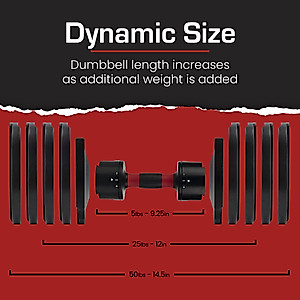 Core Fitness® Adjustable Dumbbell Weight Set by Affordable Dumbbells - Space Saver - Dumbbells for Your Home