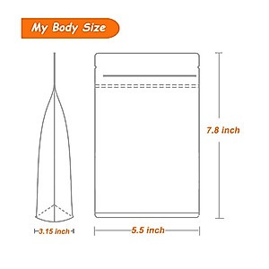 100 PCS Stand Up Pouches, 5.5 x 7.8 inch Kraft Paper Food Bags with Clear Window, Reusable Ziplock Food Storage Bags Resealable Pouches for Foods, Coffee Beans, Snacks