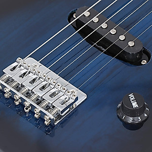 Smartxchoices 30 Inch Electric Guitar, Starter Kit for Kids with Amplifier,Picks, Gig Bag, Shoulder Strap, Cable & Accessory Kit,Solid Wood Body, Blue