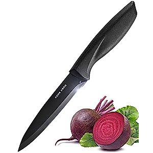 Home Hero Kitchen Knife Set with Sheath, Steak Knife Set & Kitchen Utility Knives - Ultra-Sharp High Carbon Stainless Steel Knives with Ergonomic Handles (1 Pc Set, Black)