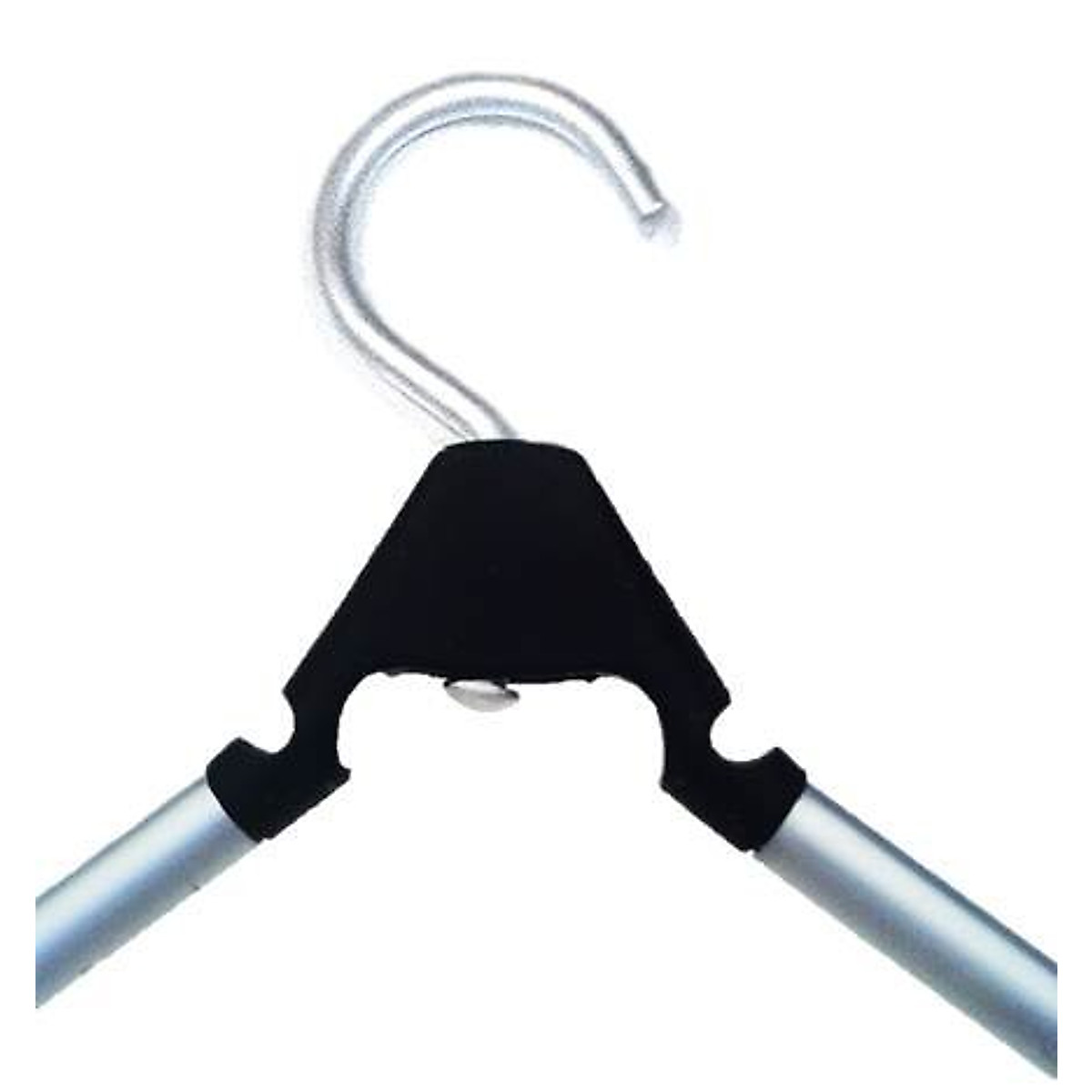 Boottique Travel Hanger, Car Hanger, Clothes Hanger- Foldable Hanger, Folding Hanger, Collapsible Hanger, Portable Hanger (Matte Silver & Black) (Set of 3)