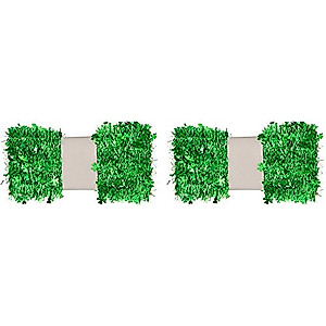 100 Feet St. Patricks Day Shamrock Tinsel Garland Bundle of 2 50 Foot Packs
