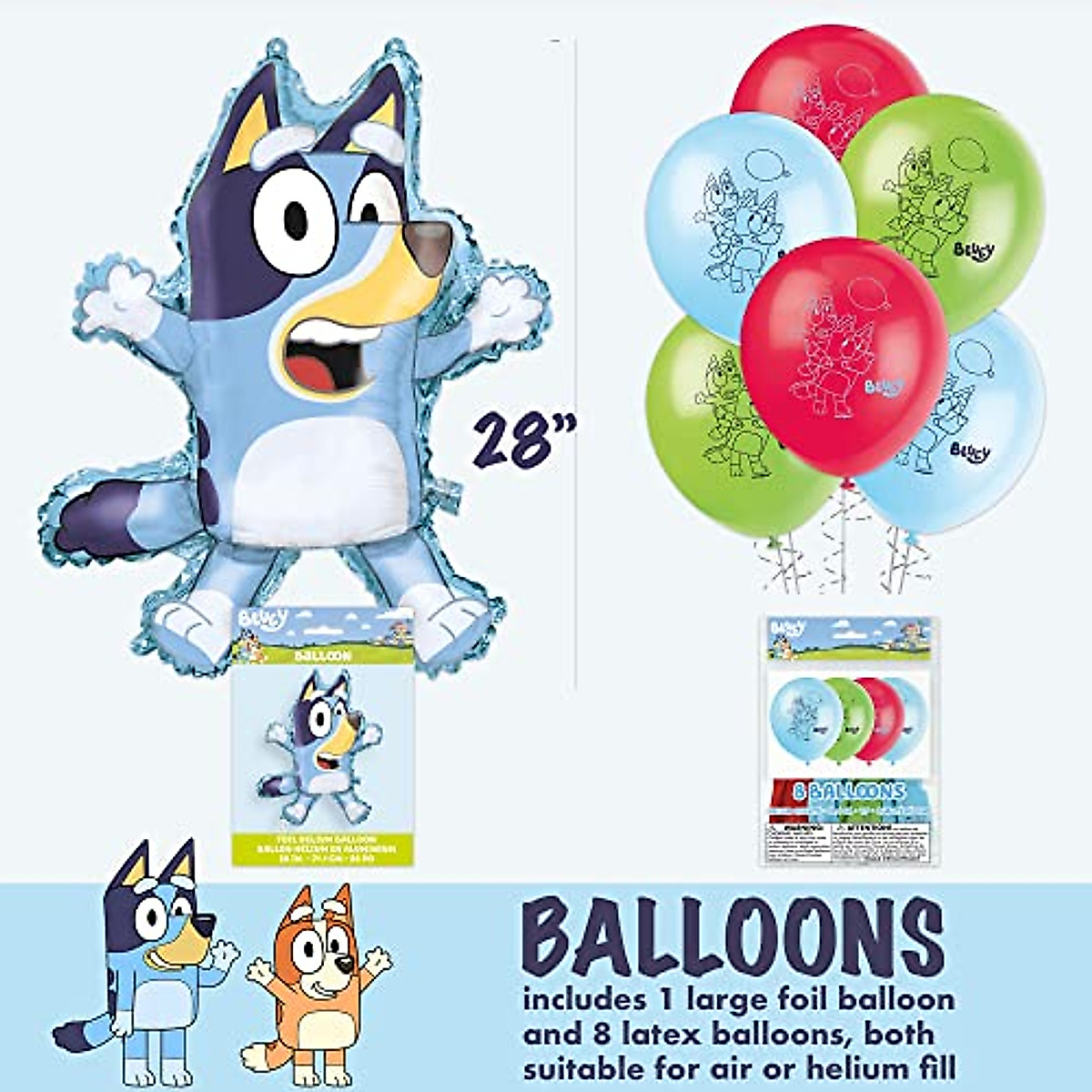 Unique Bluey Birthday Party Supplies | Bluey Party Supplies | Bluey Birthday Decorations | Bluey Party Decorations | With Bluey Balloons, Banner, Tablecover, Bluey Plates, Bluey Napkins, Button