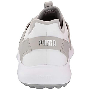 PUMA mens Ignite Fasten8 Pro Golf Shoe, Puma White-puma Silver-high Rise, 9.5 US