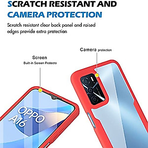 Ysnzaq Full Surround Clear Phone Case for Oppo A16 6.52", Soft TPU Screen Shockproof Protection with Wireless Charging Phone Cover for Oppo A16 QB Purple