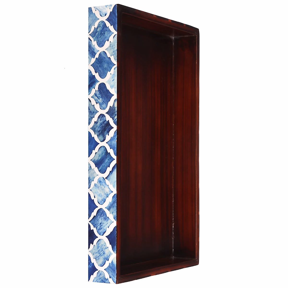 Handicrafts Home Handmade Moroccan Pattern 10x6 Towel Tray - Small Bathroom Tray, Guest Towel Holder, Decorative Napkin Holder, Bathroom Countertop Storage, Kitchen Hand Towel Holder Moroccan Blue