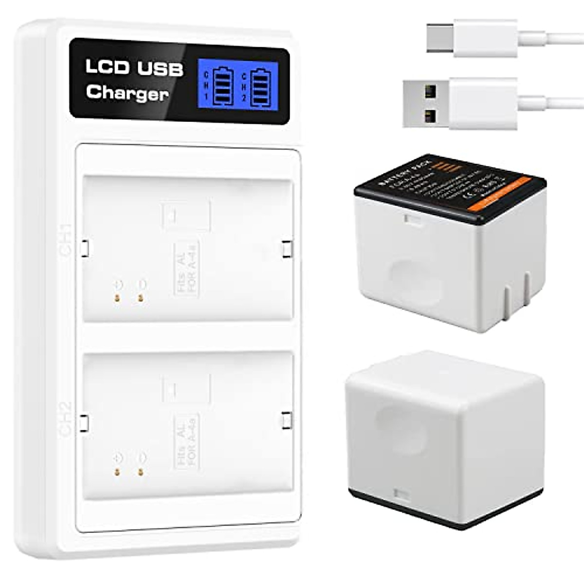 2 Pack Battery for Arlo Ultra/Ultra 2&Arlo Pro 3/Pro 4 Camera VMC4040P, 3.85V 4800mAh Replacement Battery with Dual Charger Station Compatible with Arlo Camera