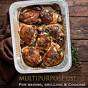 EHOMEA2Z Aluminum Pans Disposable Half Size (30 Pack) 9x13 Prepping, Roasting, Food, Storing, Heating, Cooking, Chafers, Catering, Crawfish Trays