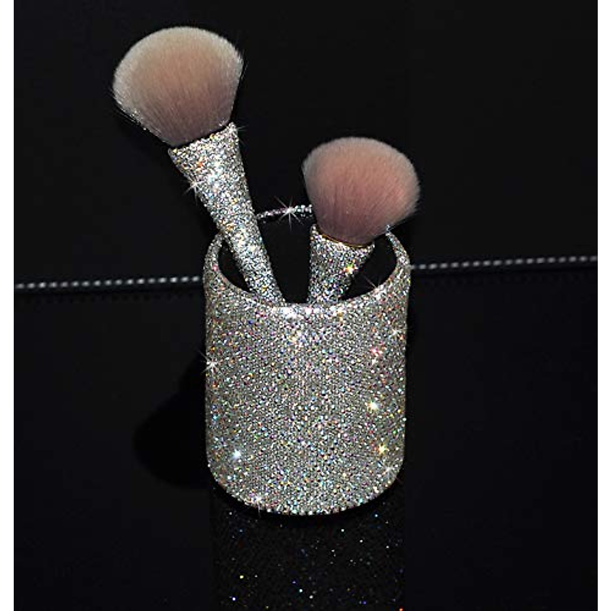 Bestbling Bling Rhinestone Large Mineral Powder Brush Makeup Brush Cosmetic Brush Foundation brush Perfect For Large Coverage Powder Bronzer Blush Blending Buffing 1 piece (Silver)