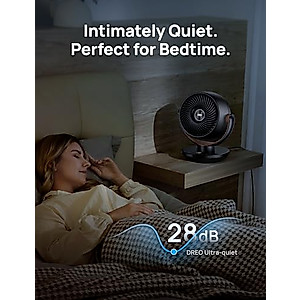 Dreo Fan for Bedroom, Desk Air Circulator Fan with Remote, 11 Inch Table Fans for Whole Room, 60ft Powerful Airflow, 120° Vertical Manual +90° Oscillating Fan, 4 Speeds, 8H Timer, Quiet Fan, Home