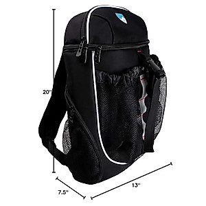 Hard Work Sports Basketball Backpack with Ball Compartment Spacious Shoe Storage for Basketball, Large Sports Bag