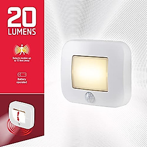 Energizer Motion-Activated LED Path Light, Wireless, 20 Lumens, Indoor/Outdoor, Easy to Install, 3 AA Battery Operated, Ideal for Hallway, Entryway, Stairs, Pathway, Patio, Deck, Basement, 38183