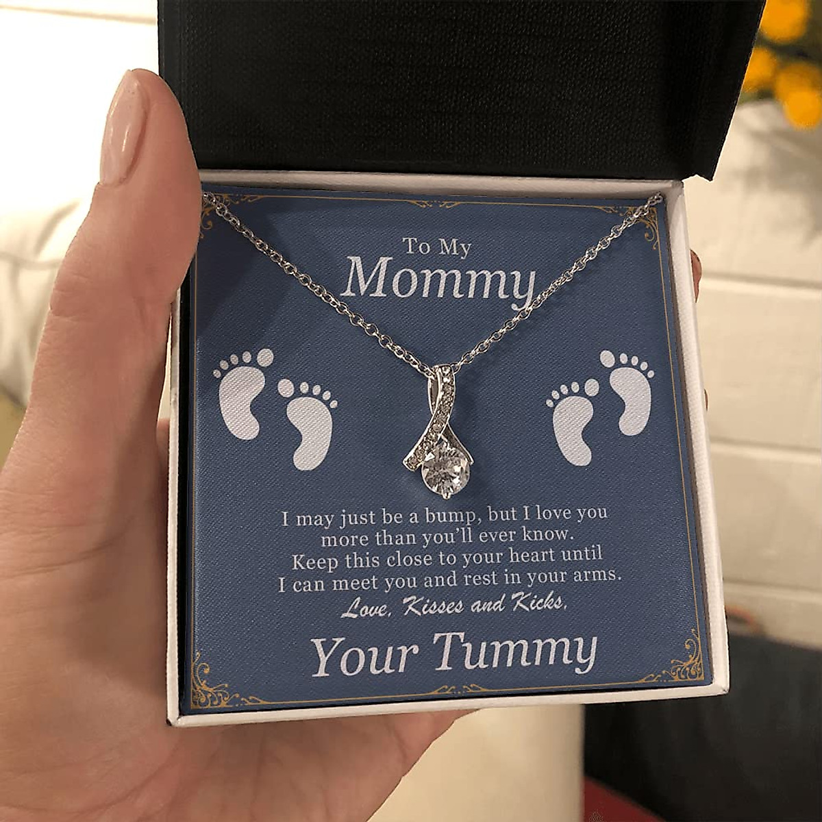 To My Mommy From Your Tummy Necklace, Mommy Gift From Unborn Baby, New Mom Gift, New Mom Gift From Husband, Baby Bump Gift, New Mom Gift Idea, Pregnant Wife Gift