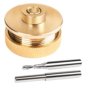 71333 Router Bits Solid Brass Inlay Kit for 1/4 Templates for High RPM Routing, Includes 1/8" Carbide Router Bit/Cutter + 1/4" Shank, Universal Bushing, Retainer Nut, Collar and Alignment Pin