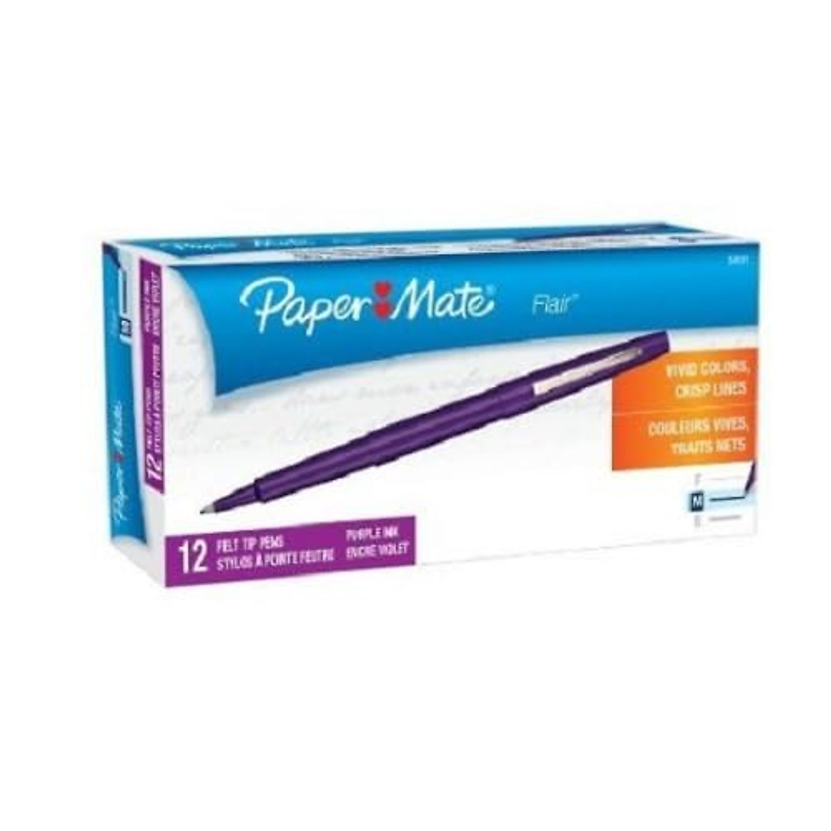 Paper Mate Flair Felt Tip Pens, Medium Point 1.0mm (2-Dozens, Purple)