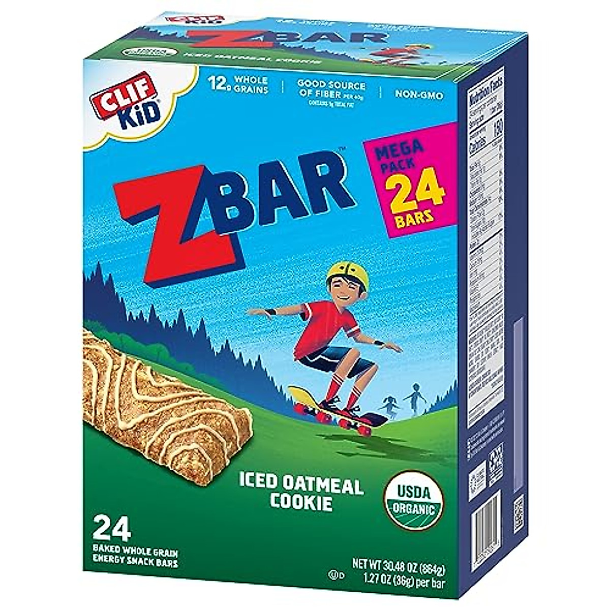CLIF Kid Zbar - Iced Oatmeal Cookie - Soft Baked Whole Grain Snack Bars - USDA Organic - Non-GMO - Plant-Based - 1.27 oz. (24 Pack)