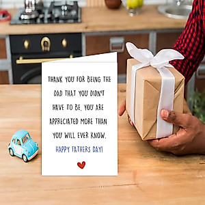 Simple Step Fathers Day Card Gift for Dad, Funny Stepdad Gifts from Stepdaughter Stepson, Humorous Card for Stepfather, Thank You Appreciation Card for Step Dad