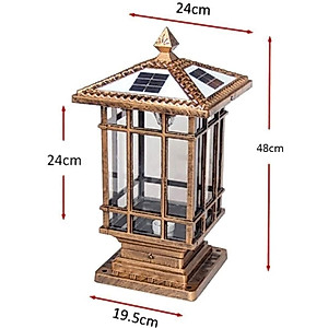Outdoor Post Light Exterior Pillar Light Column Headlights, Solar Aluminum Column Lights, Villa Courtyard Decoration Wall Lights, Gate Garden Lawn Lights