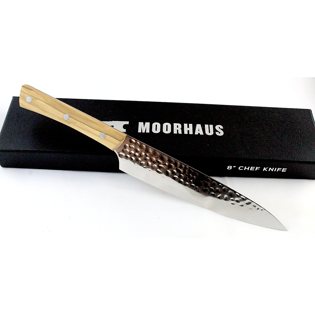 Moorhaus 8" Kitchen Knife, Stainless Damascus Steel 67 Layer - Razor Sharp, Superb Edge Retention, Stain & Corrosion Resistant Chefs Knives