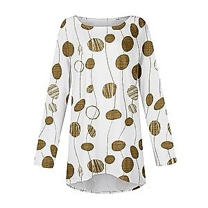 Long Tops to Wear with Leggings Women's Tunics Sweaters to Wear with Leggings Shirts to Wear with Leggings Loose Pullover Round Neck Blouse Dressy Casual Sweatshirts Printed Tunic Tops