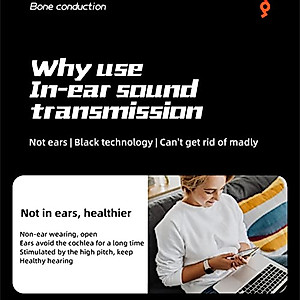 Ganfancp Wireless Bluetooth Headphones,Neck-Mounted Osteoconductive Headset,HiFi Stereo Noise Reduction Bones-Conduction Earphones for Sports,Work,Game