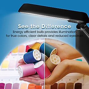 OttLite 13 Watt Folding Task Lamp, Black - Portable, Adjustable, Desk Light