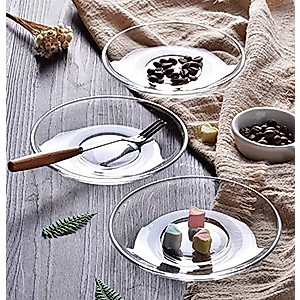 Tosnail 6 Pack 7-Ounce Glass Tea Cups and Saucers Sets Glass Coffee Mugs